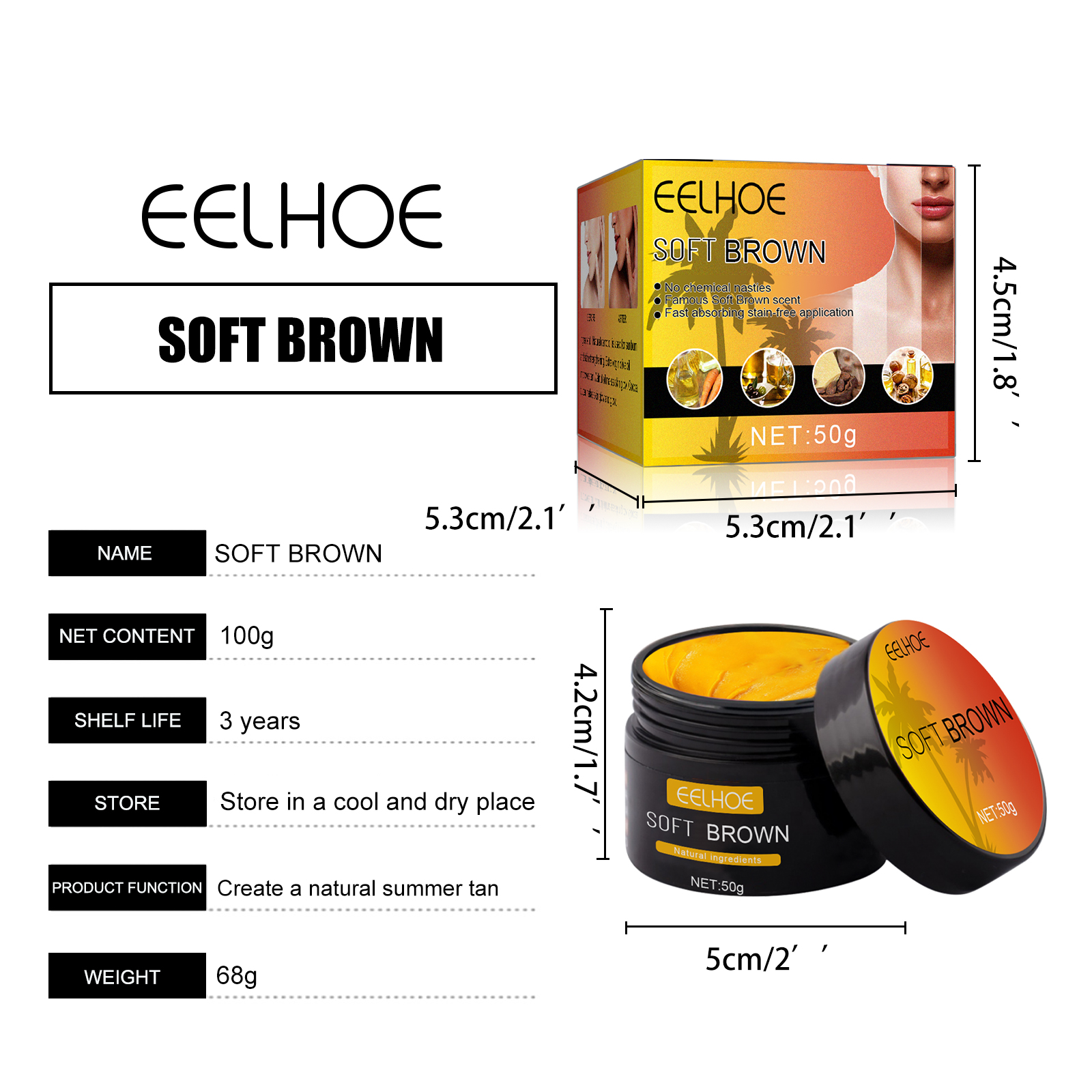 EELHOE 芦荟凝胶助黑霜夏季沙滩古铜色助黑助晒乳皮肤晒伤修复凝胶-E标mhshtz620dn01-美黑霜100g盒装,E标mhshtz620dn01-美黑霜50g盒装-西之月全球货盘网