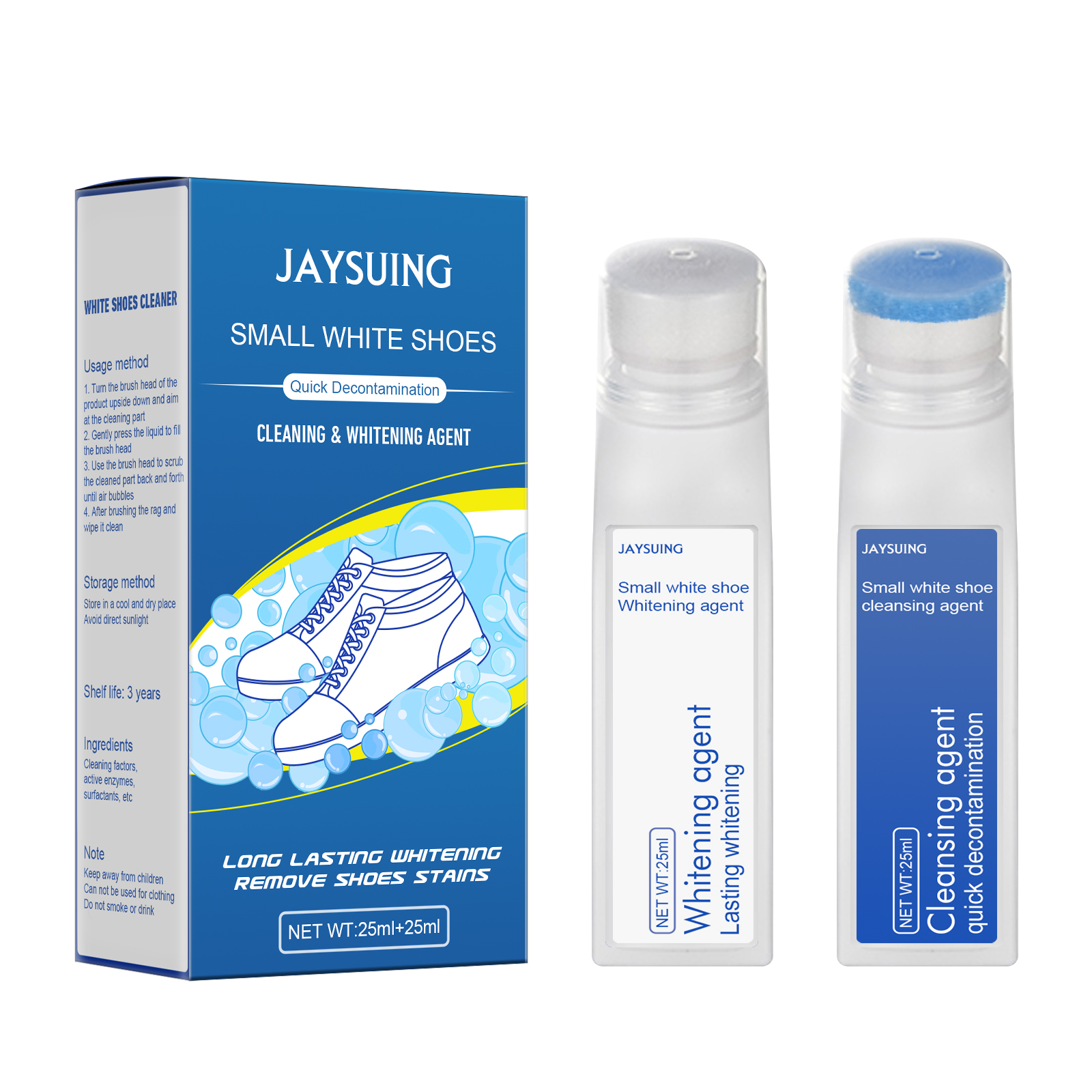 Jue-Fish 鞋子清洁修护套装 小白鞋清洁污渍黄边亮白便携式增白剂-JUB06-A007-1-BU1-一件代发 - 西之月